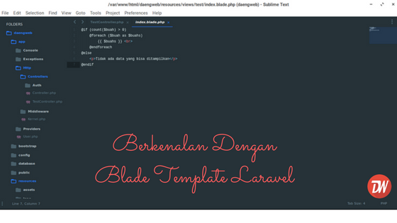 Berkenalan Dengan Blade Template Laravel - Daeng Web Berkenalan Dengan Blade Template Laravel - Daeng Web