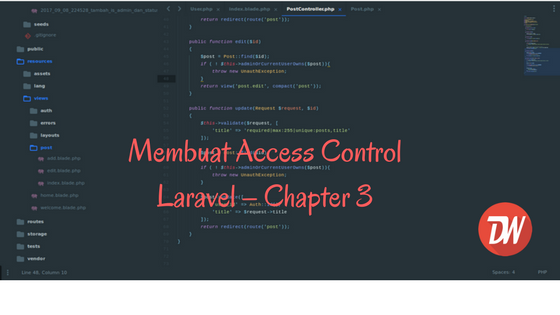 Membuat Access Control Laravel Chapter 3 Daeng Web