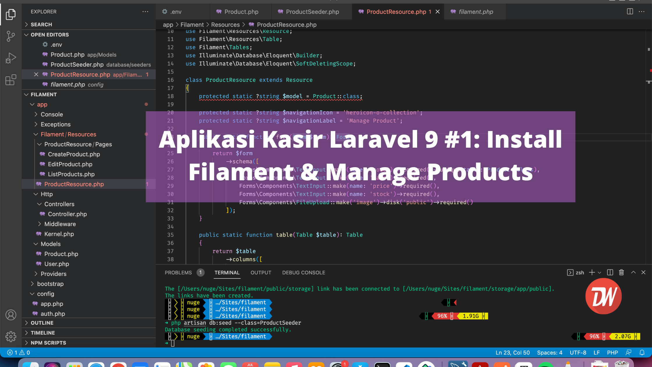 Aplikasi Kasir Laravel 9 #1: Install Filament & Manage Products - Daeng Web