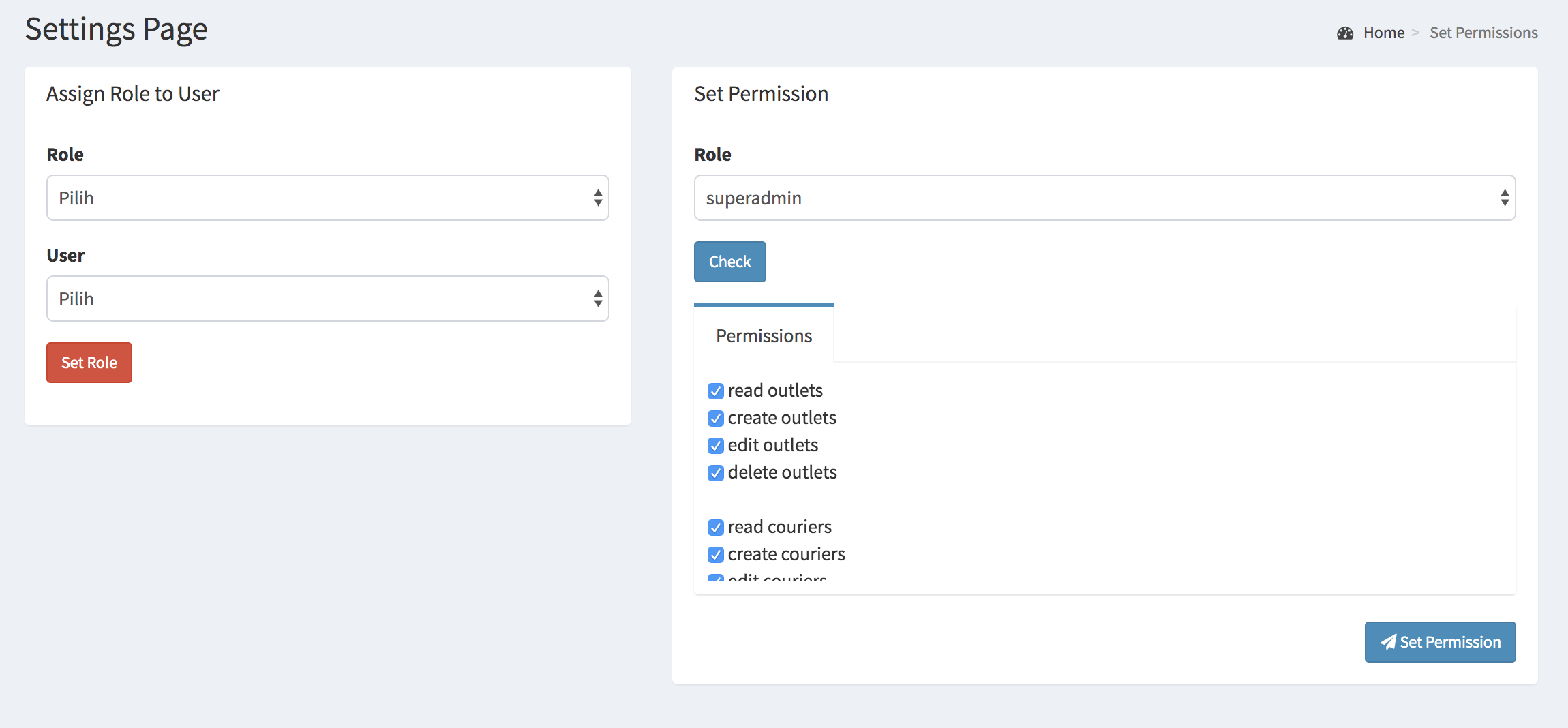 Aplikasi Laundry Laravel 58 Vuejs Spa 6 Role And User Permissions Daeng Web